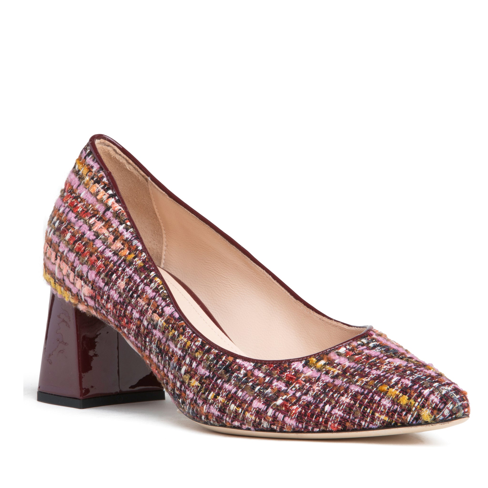 Women Comfortable Burgundy Leather Low Heel Pump – Beautiisoles